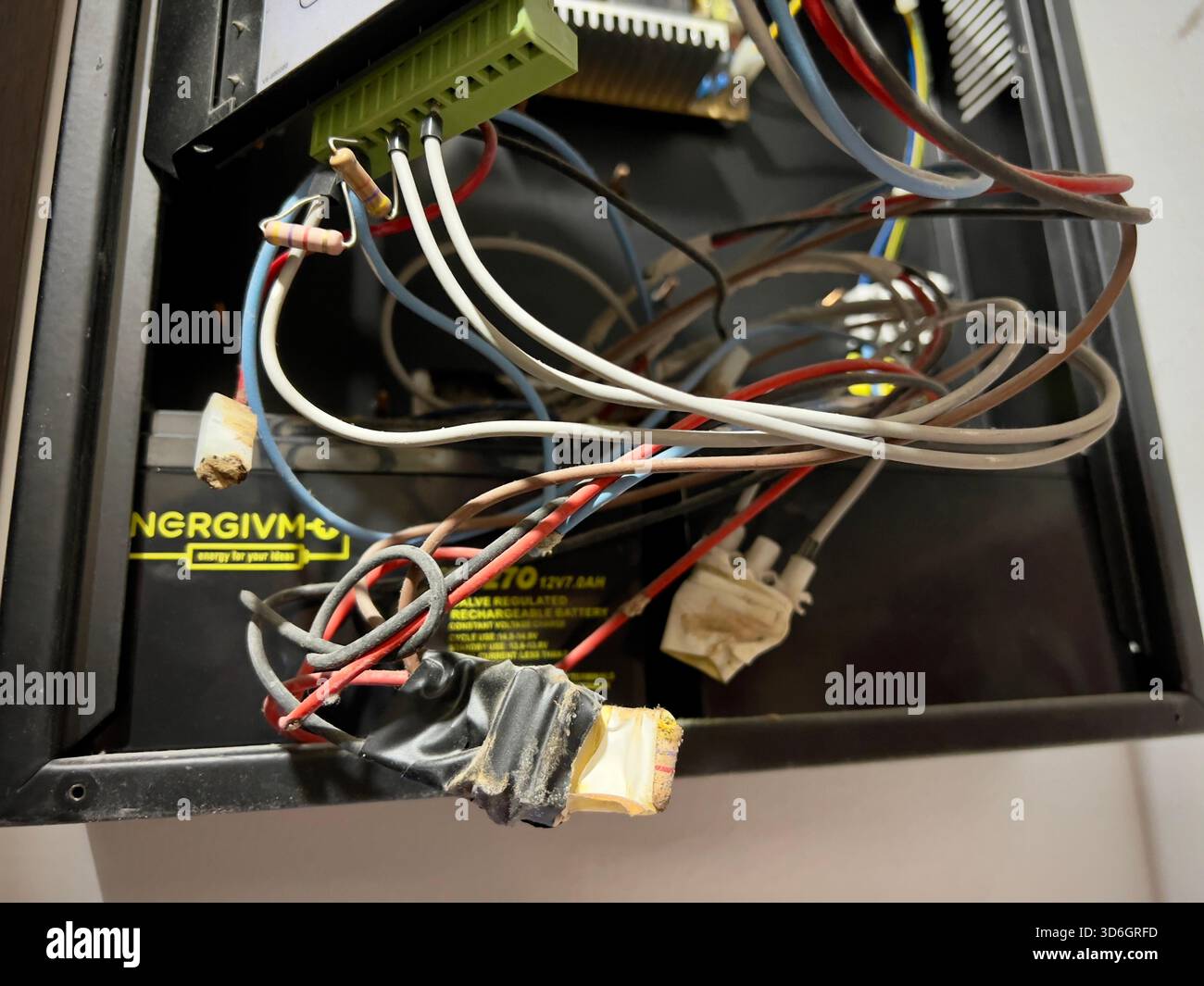 Alicante, Spain - November 20, 2025: Open fire alarm control panel with ...