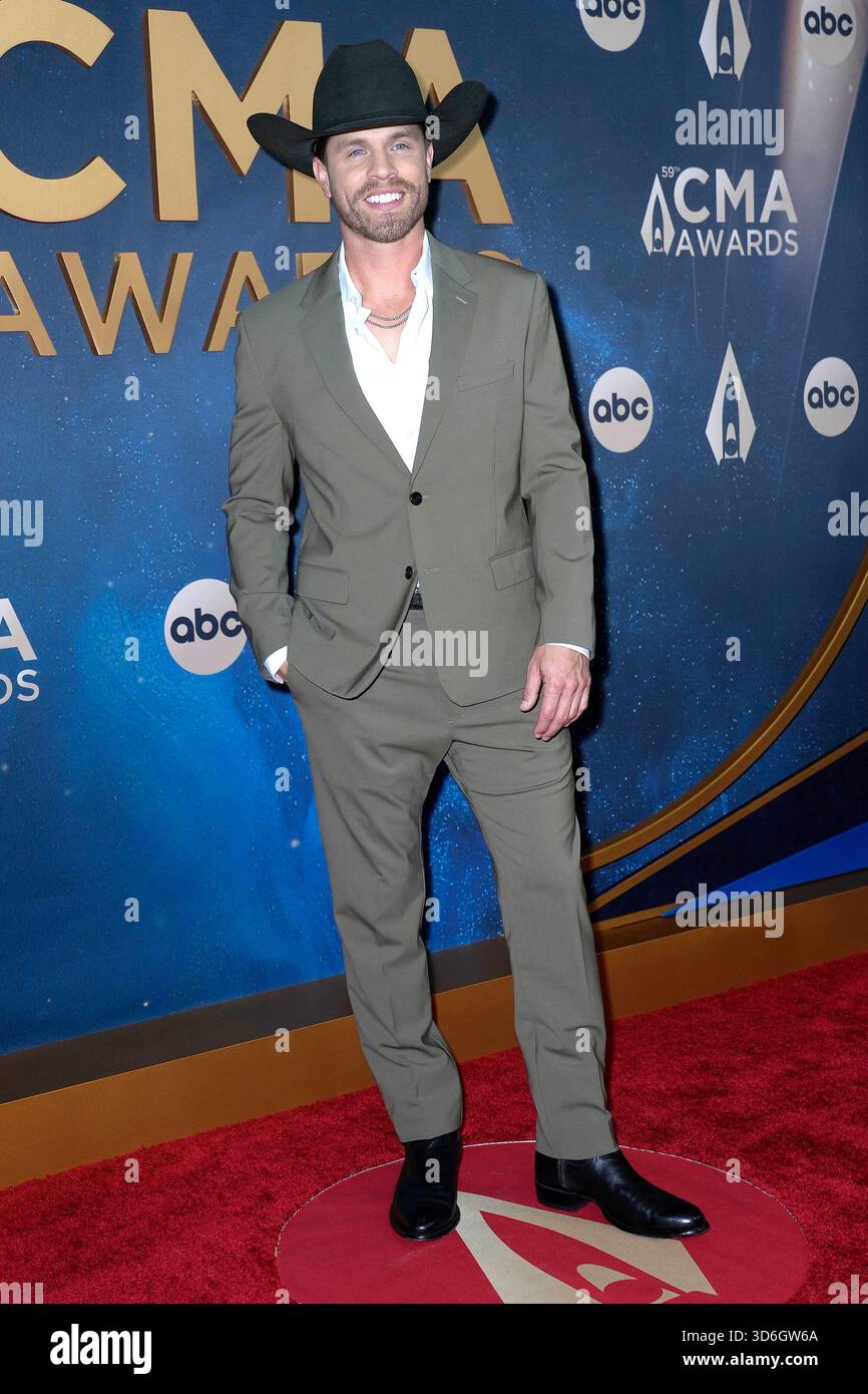 19 November 2025 - Nashville, Tennessee - Dustin Lynch. 59th CMA Awards ...