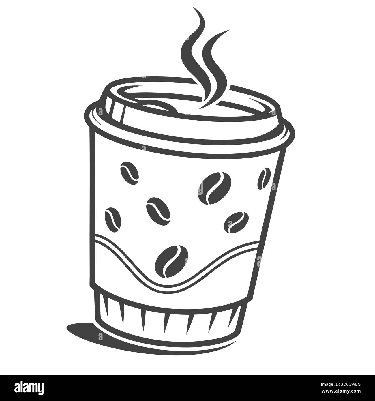 Contour drawing coffee cup Stock Vector Images - Alamy