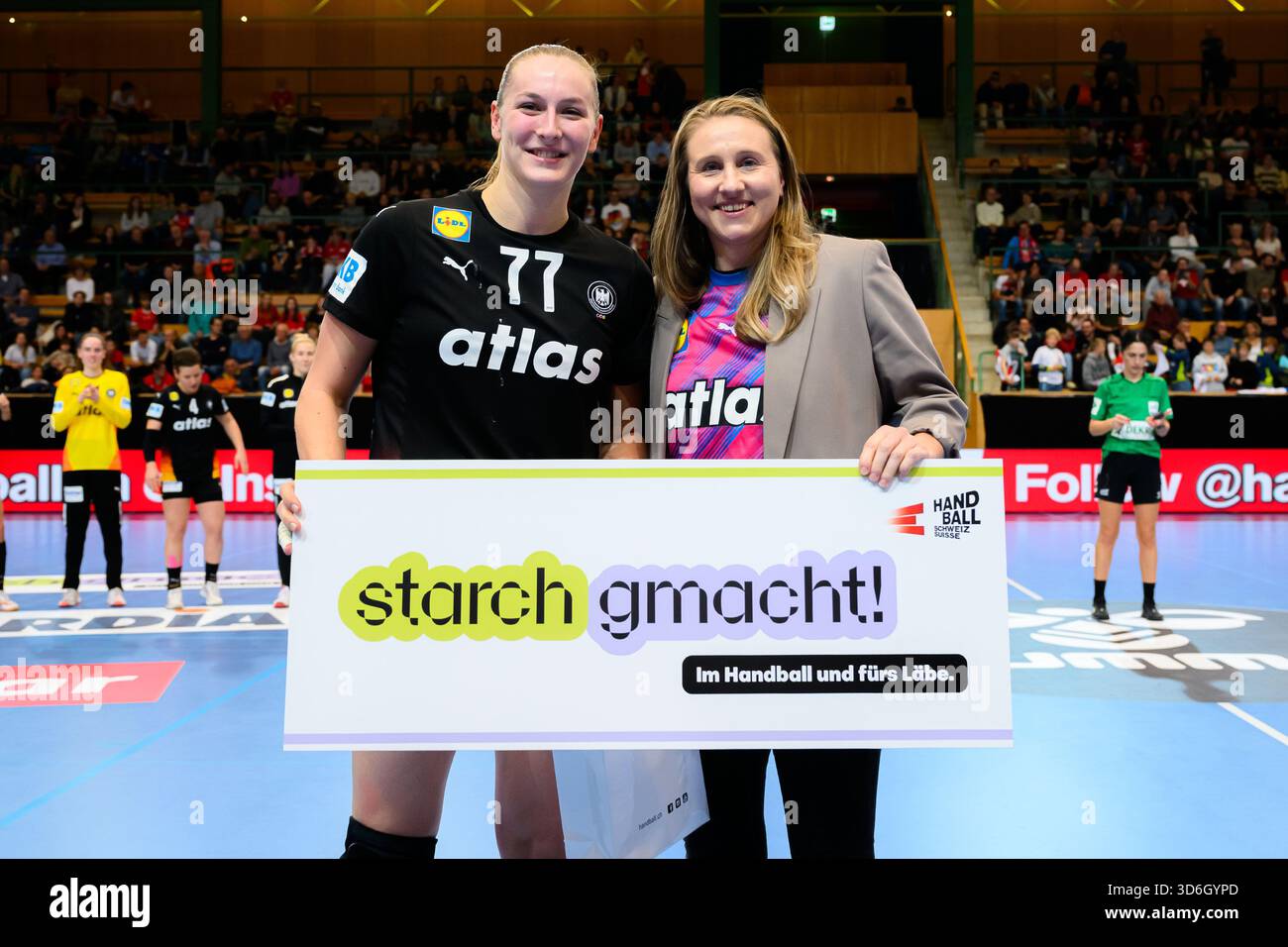 20 November 2025, Switzerland, St. Gallen: Handball, women ...