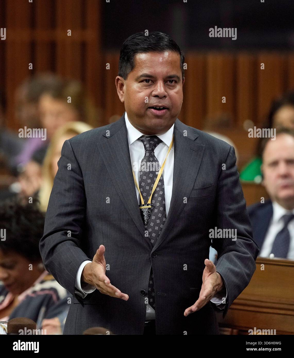 Minister of Public Safety Gary Anandasangaree rises during Question Period on Parliament Hill in ...