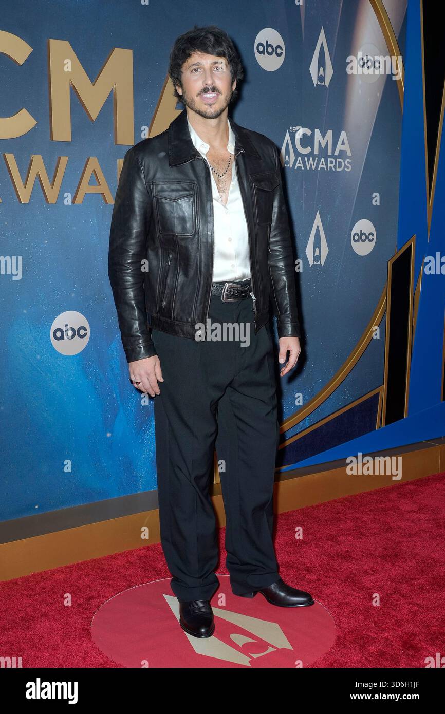 19 November 2025 - Nashville, Tennessee - Morgan Evans. 59th CMA Awards ...