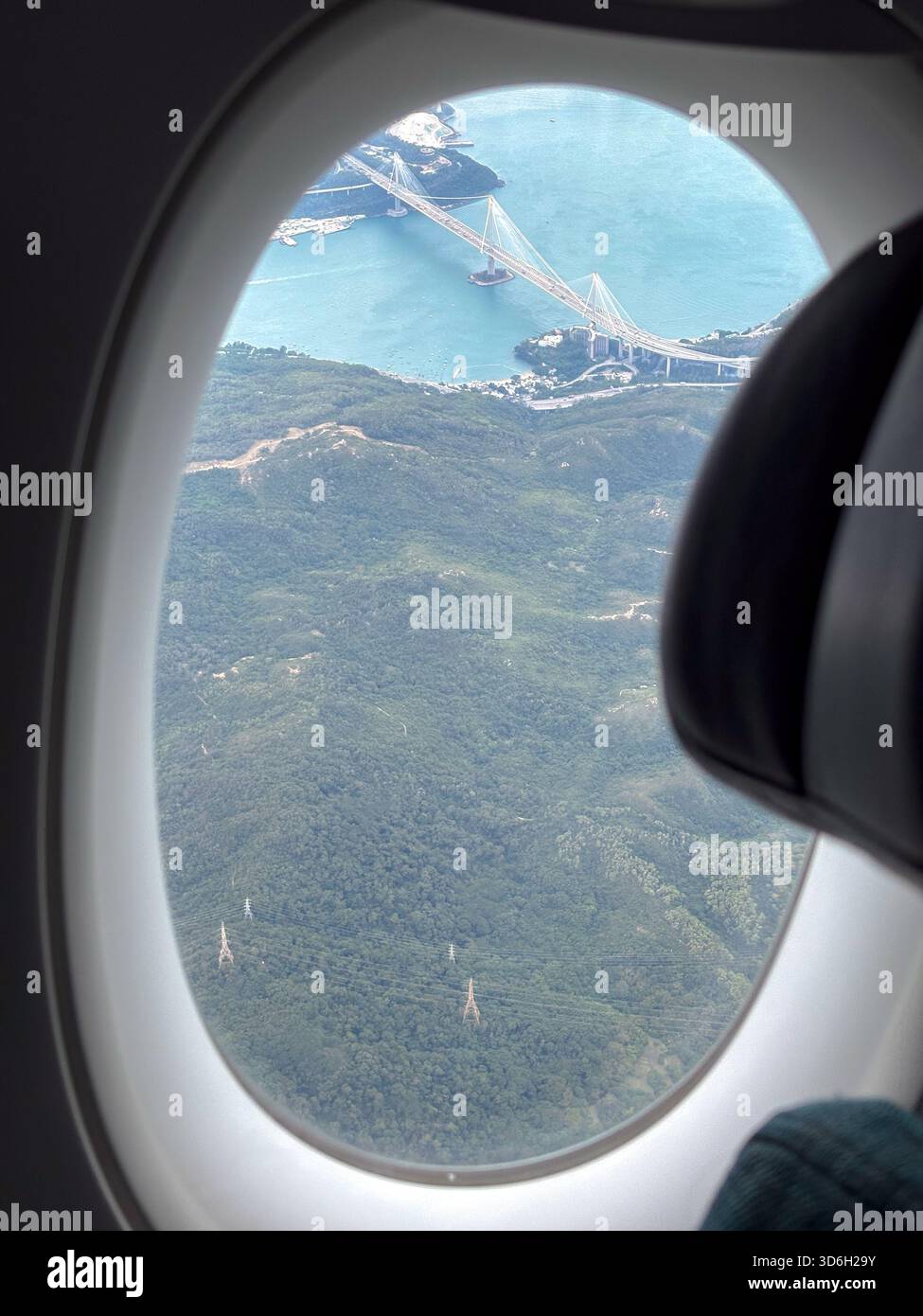 Tsing Ma Bridge and Kap Shui Mun Bridge, Hong Kong, seen from an ...