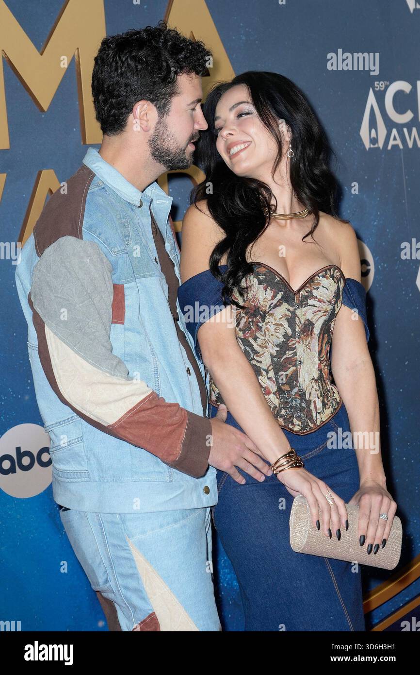 19 November 2025 - Nashville, Tennessee - Ben Johnson, Lauren Conklin. 59th CMA Awards held at ...