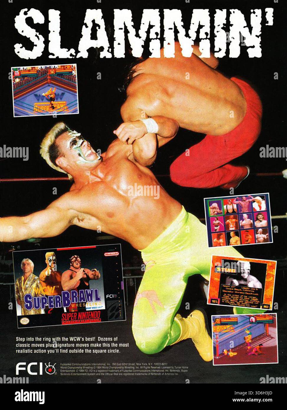 1994 video game WCW SuperBrawl Wrestling ad, developed by Beam Software ...