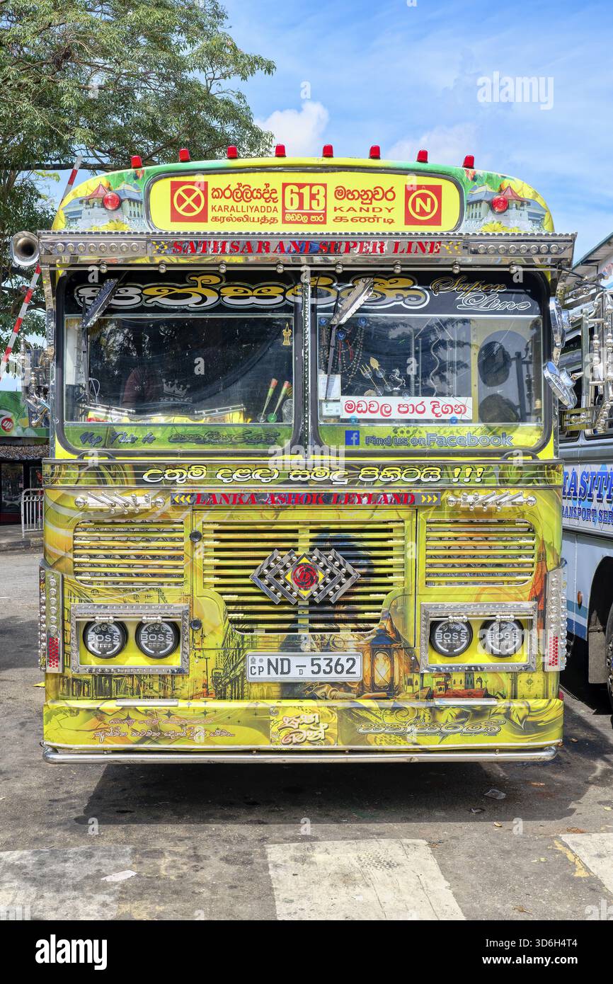 Fully decorated buses, Kandy, Sri Lanka Stock Photo - Alamy