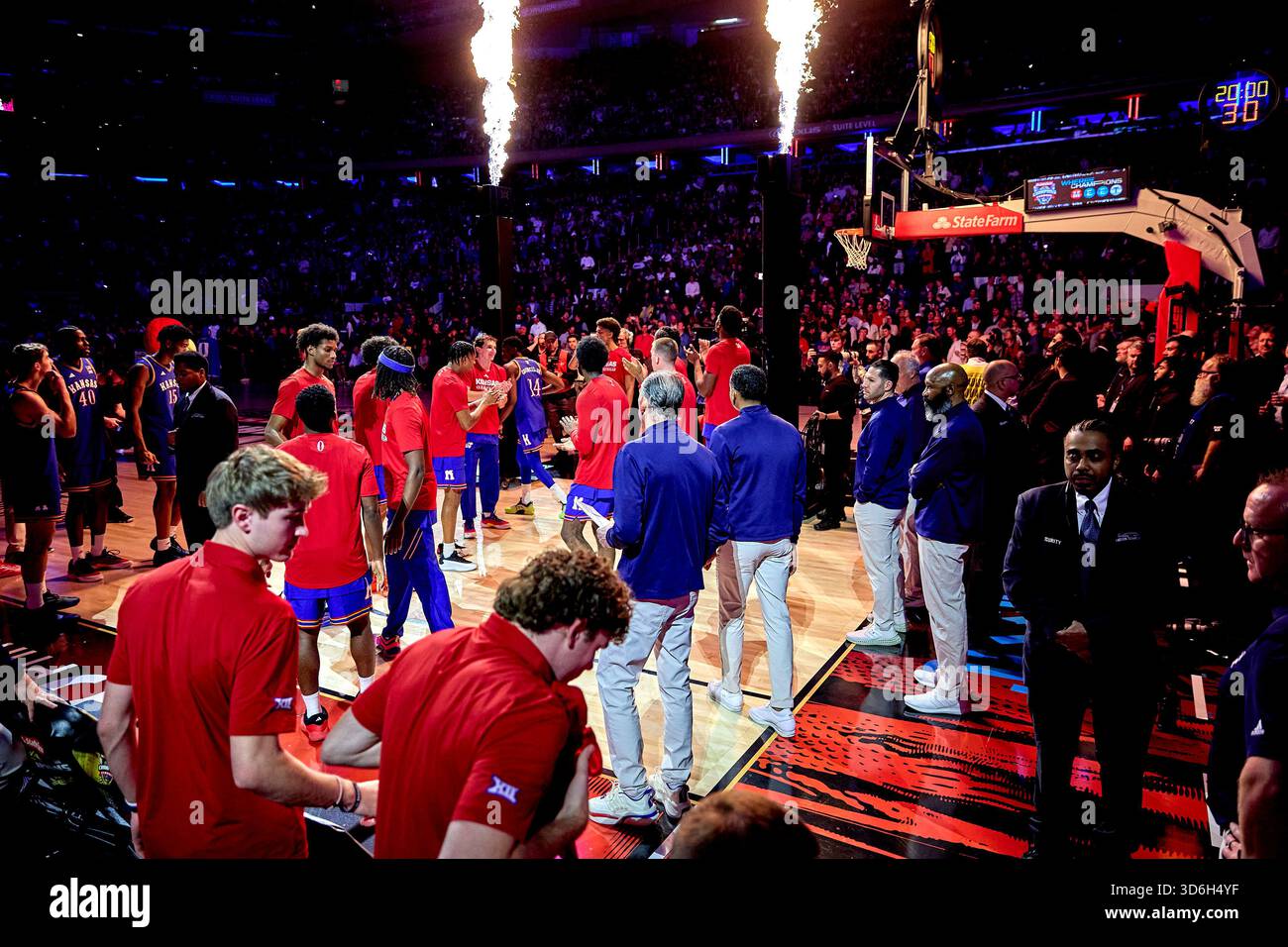Kansas Jayhawks during introduction at the State Farm Champions Classic ...