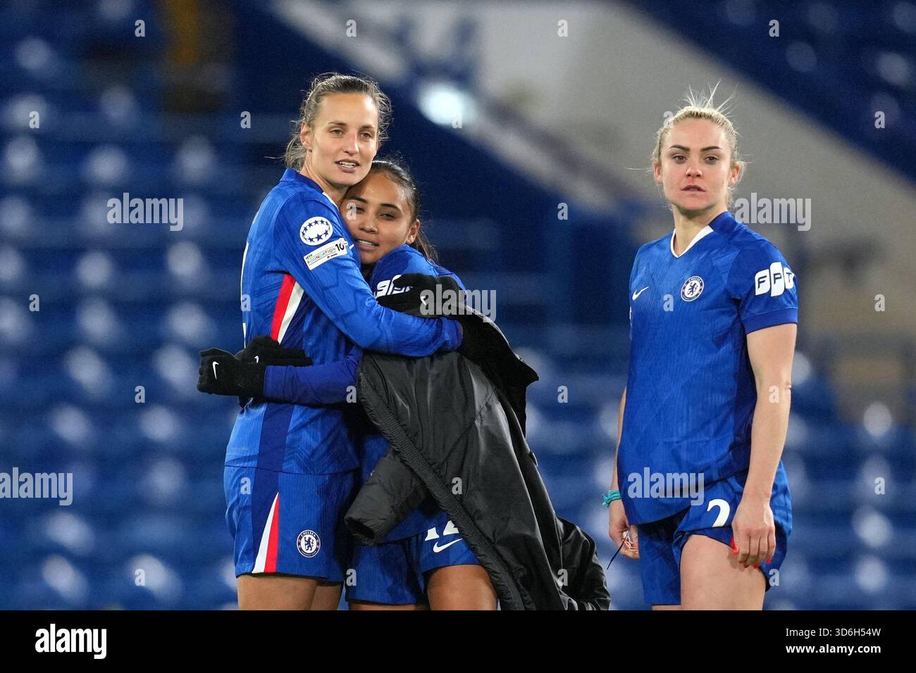 Chelsea's Nathalie Bjorn, Alyssa Thompson and Ellie Carpenter, from ...