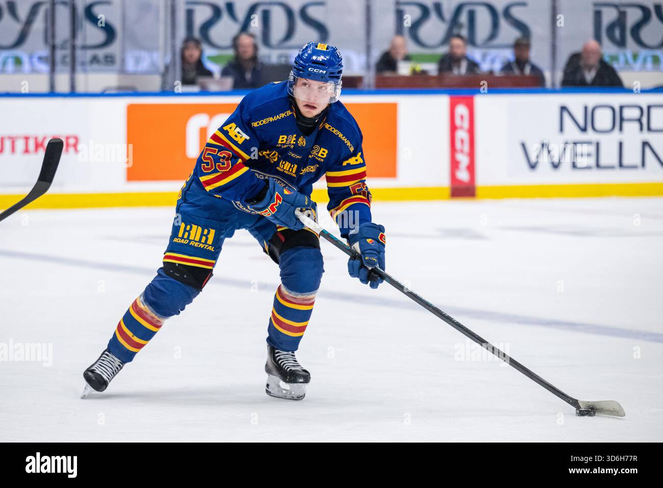 251120 Djurgårdens David Blomgren under ishockeymatchen i SHL mellan ...