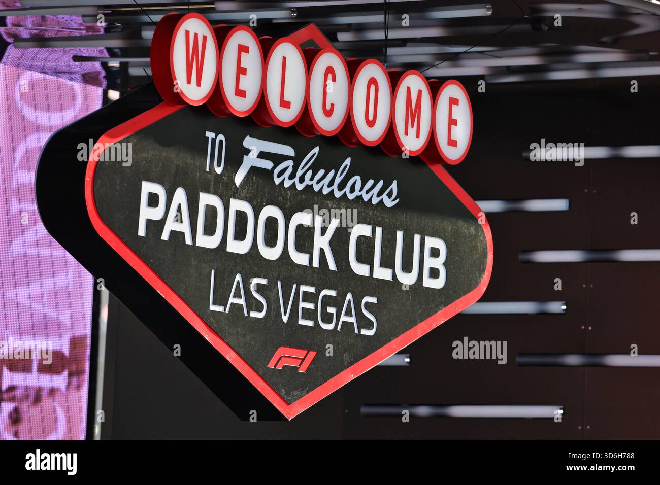 Circuit atmosphere - Paddock Club sign. 20.11.2025. Formula 1 World ...