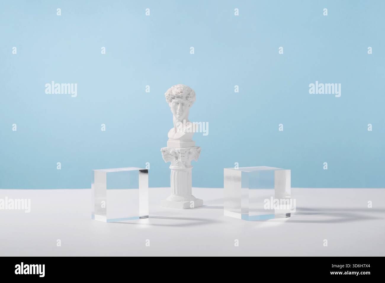 Cosmetic display podium platform solid acrylic blocks with roman marble ...
