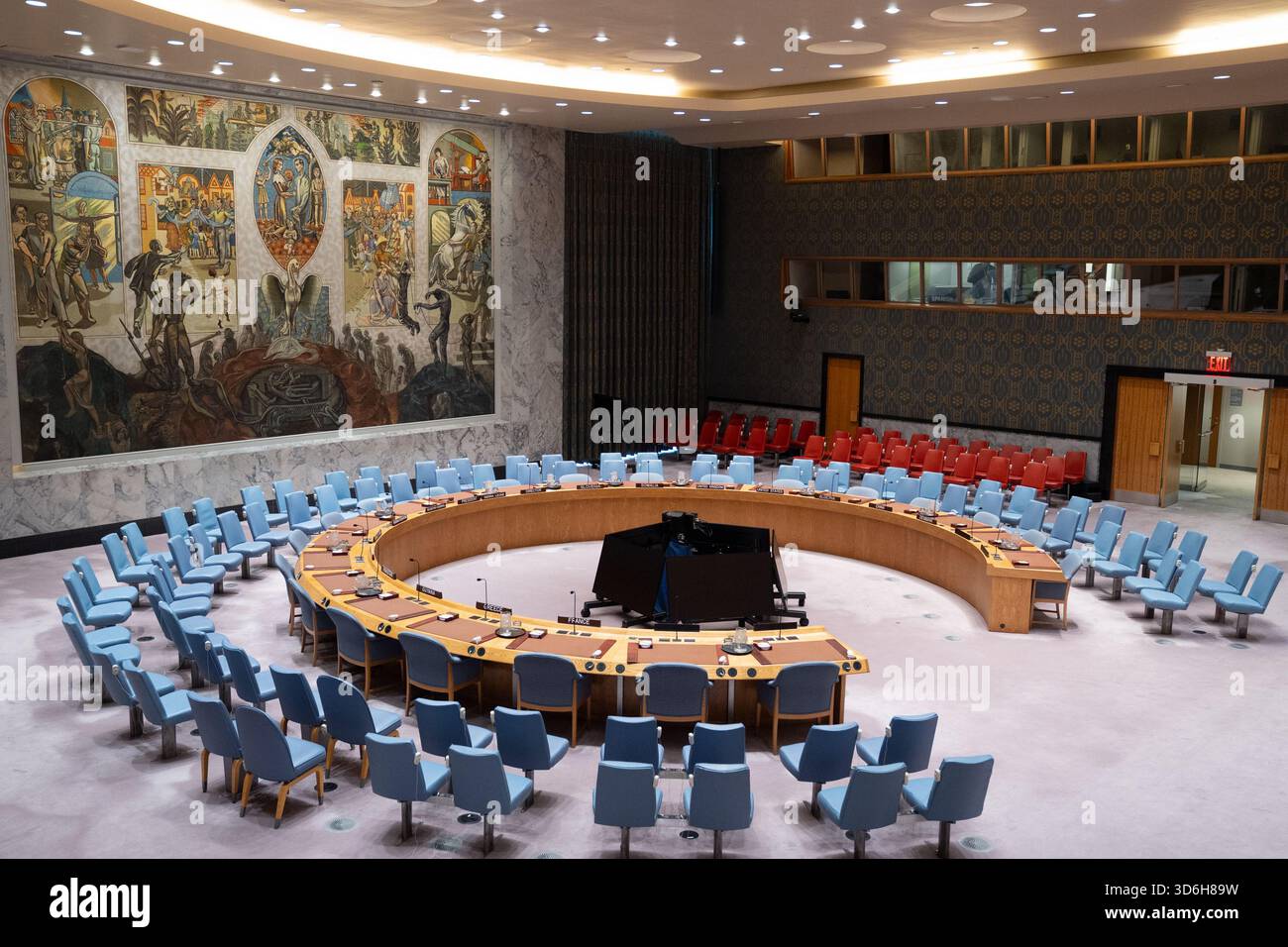 View of the empty Security Council chamber before meeting on ...