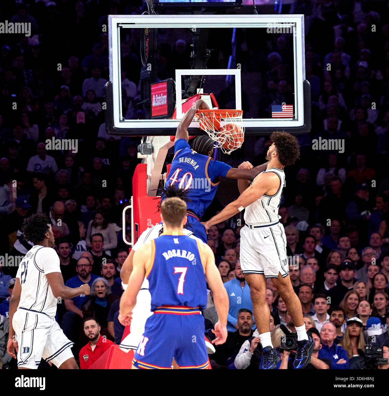 Kansas Jayhawks forward Flory Bidunga (40) dunks against Duke Blue ...