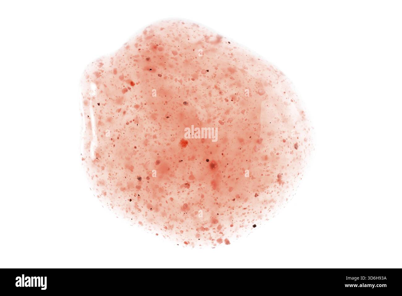 Body and face cosmetic pink swipe. Scrub sample swatch smear drop ...
