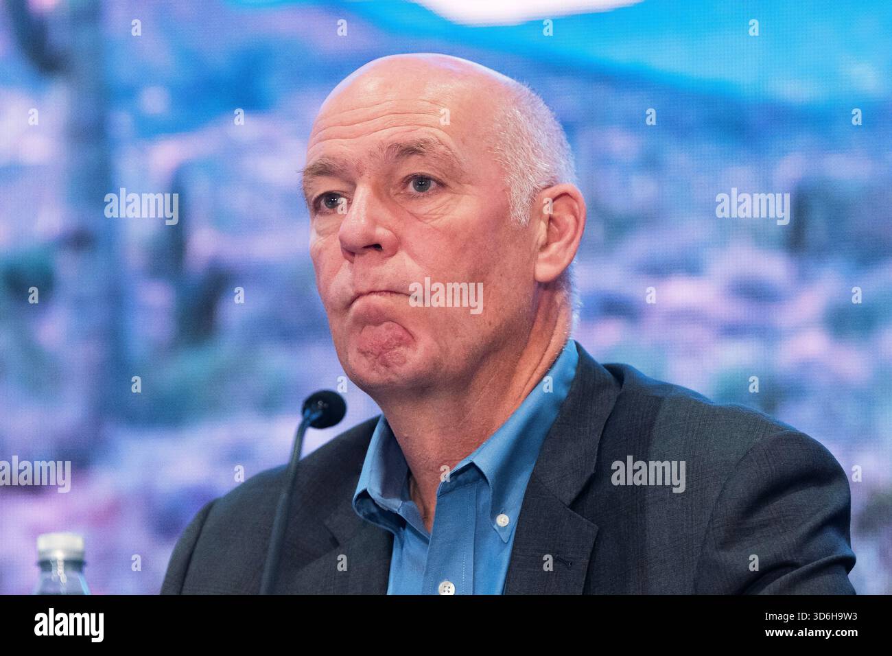 Montana Gov. Greg Gianforte listens during the Western Governors ...