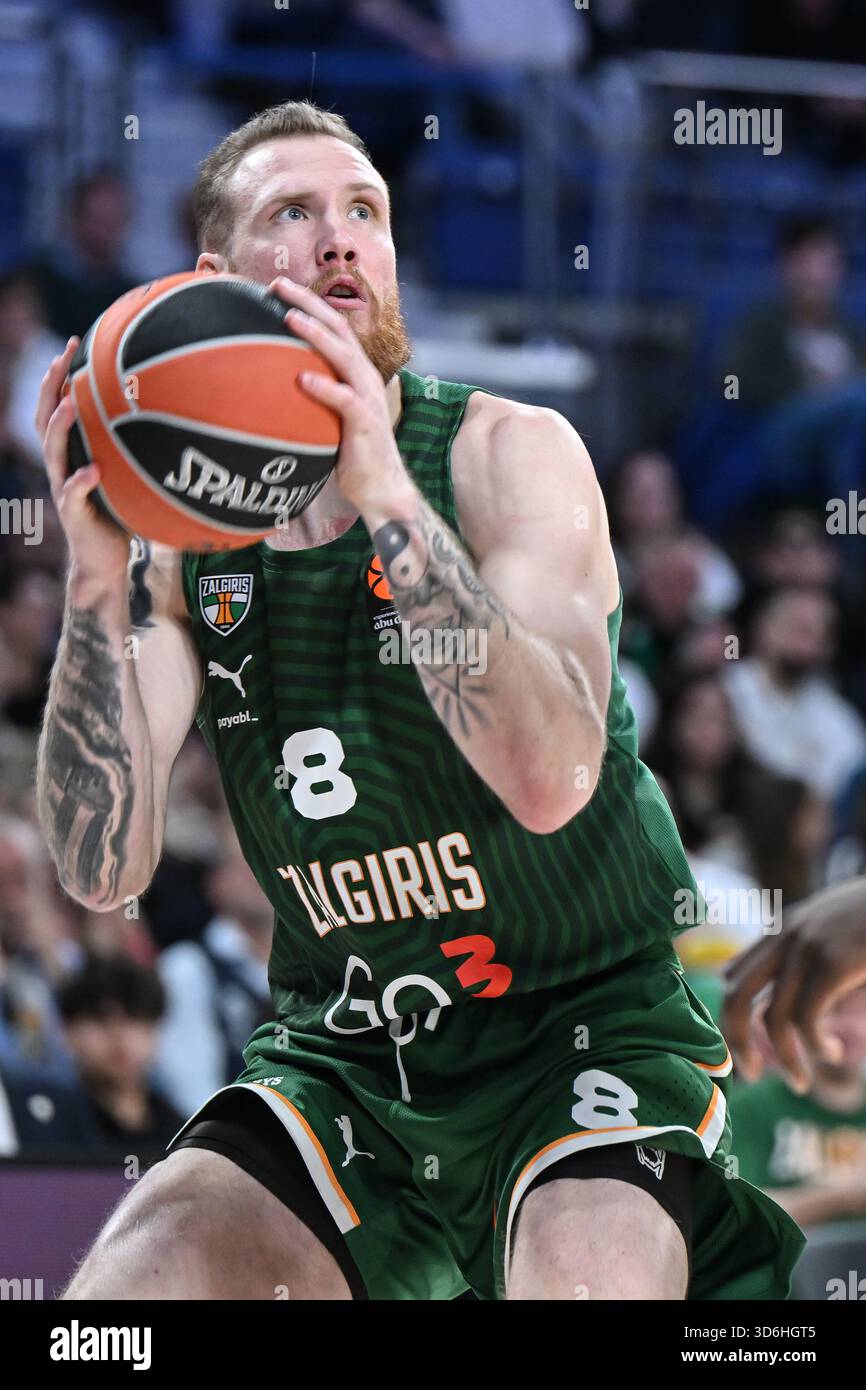 Ignas Brazdeikis of Zalgiris Kaunas shoots during the EuroLeague match ...