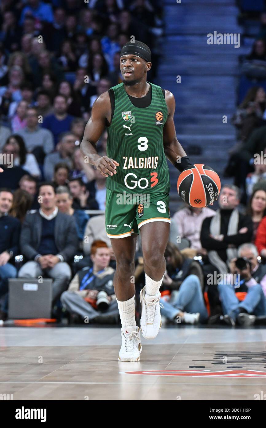 Francisco Silvain of Zalgiris Kaunas shoots during the EuroLeague match ...