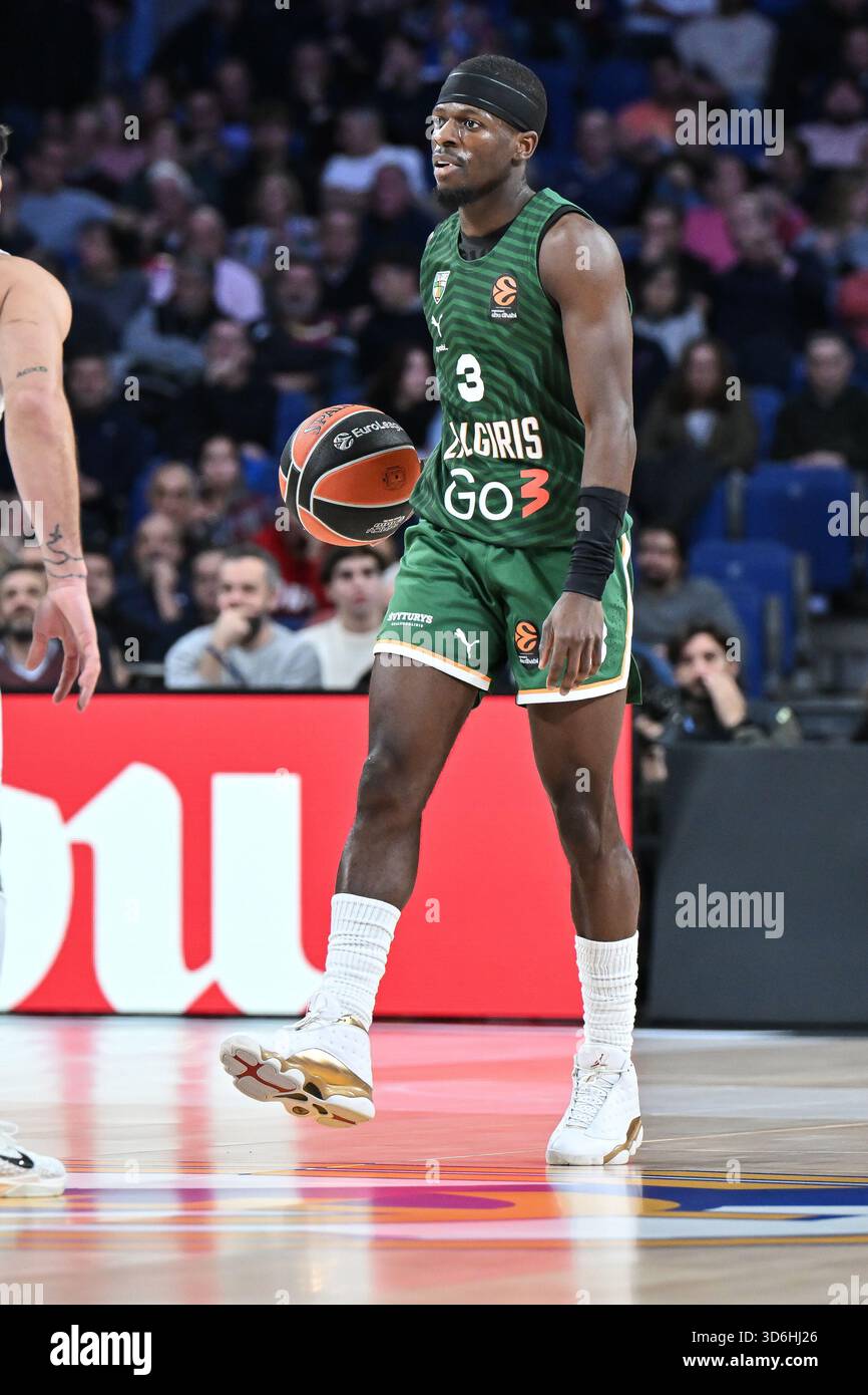 Francisco Silvain of Zalgiris Kaunas shoots during the EuroLeague match ...