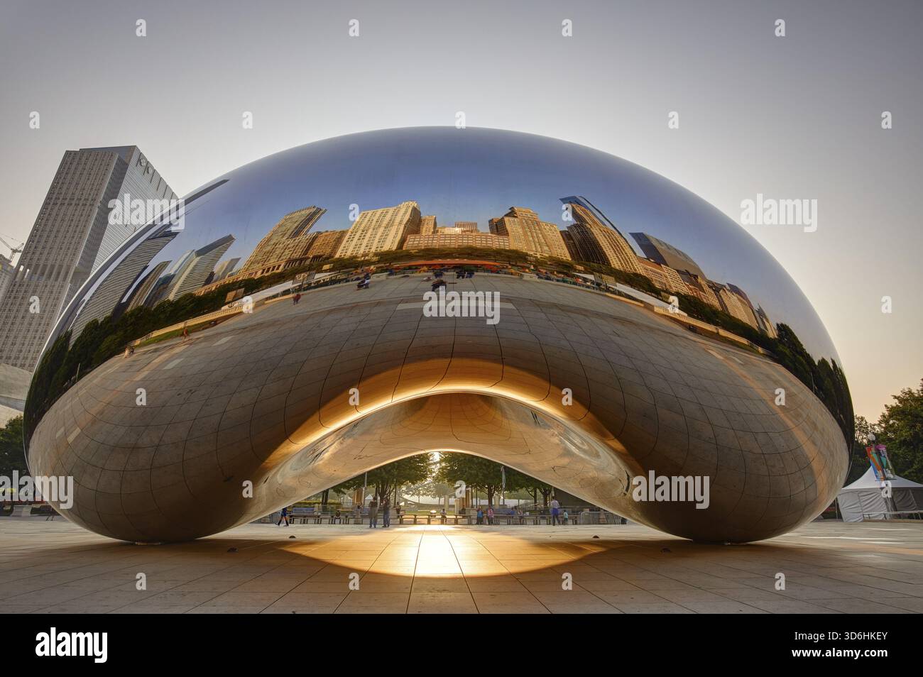 The sculpture Cloud Gate, also known as the Bean, at Millenium Park at ...