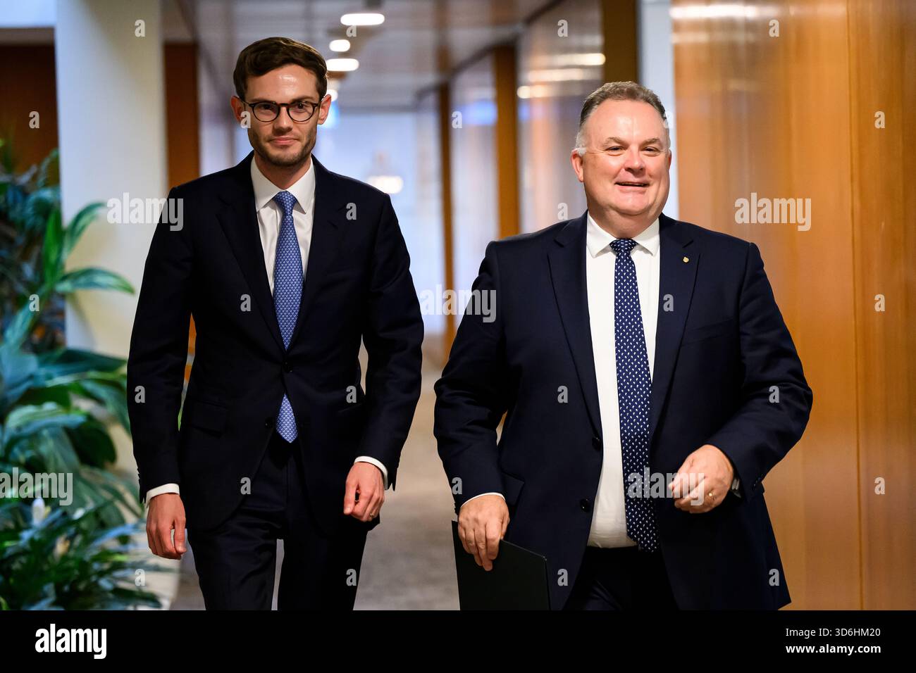 NSW Liberal Party whips Chris Rath (left) and Adam Crouch arrive to ...