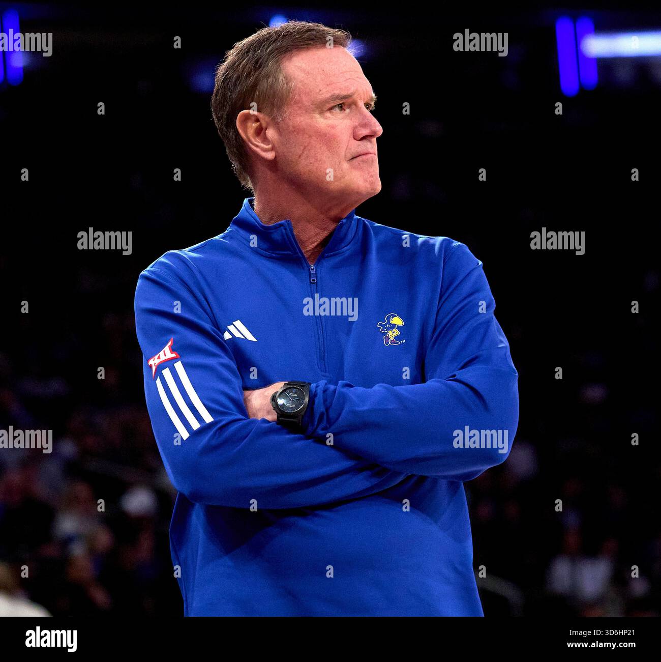 Kansas Jayhawks head coach Bill Self watches action on the floor ...