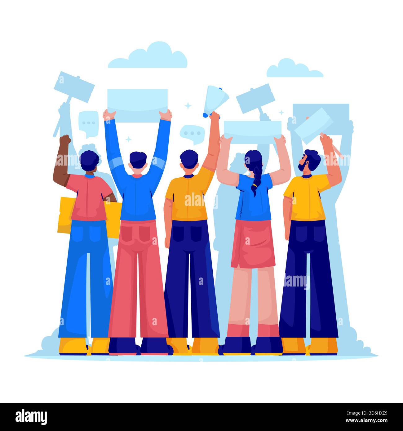Protest scene Stock Vector Images - Alamy