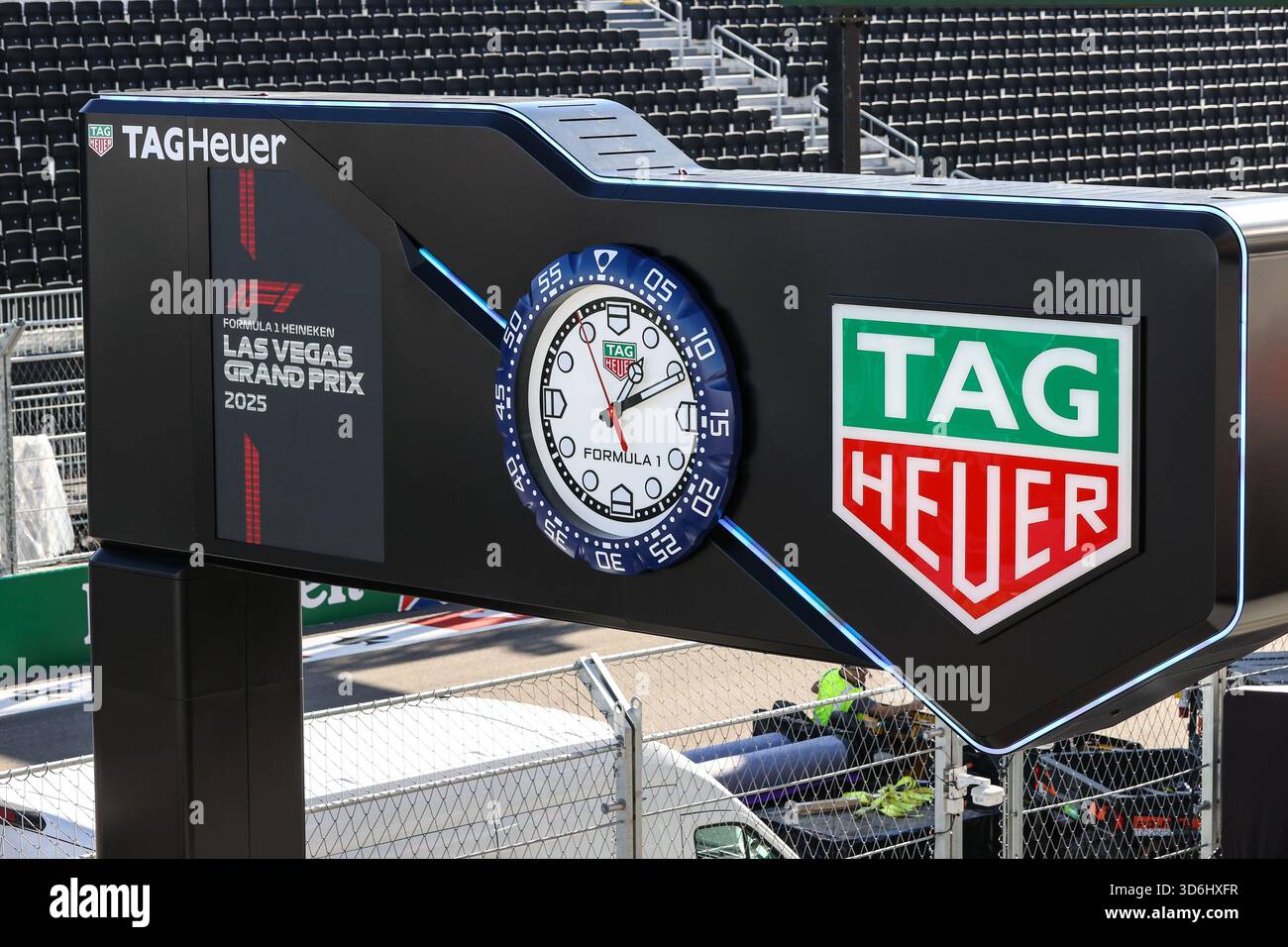 November 20, 2025: An elevated view of the Tag Heuer sign taken during ...