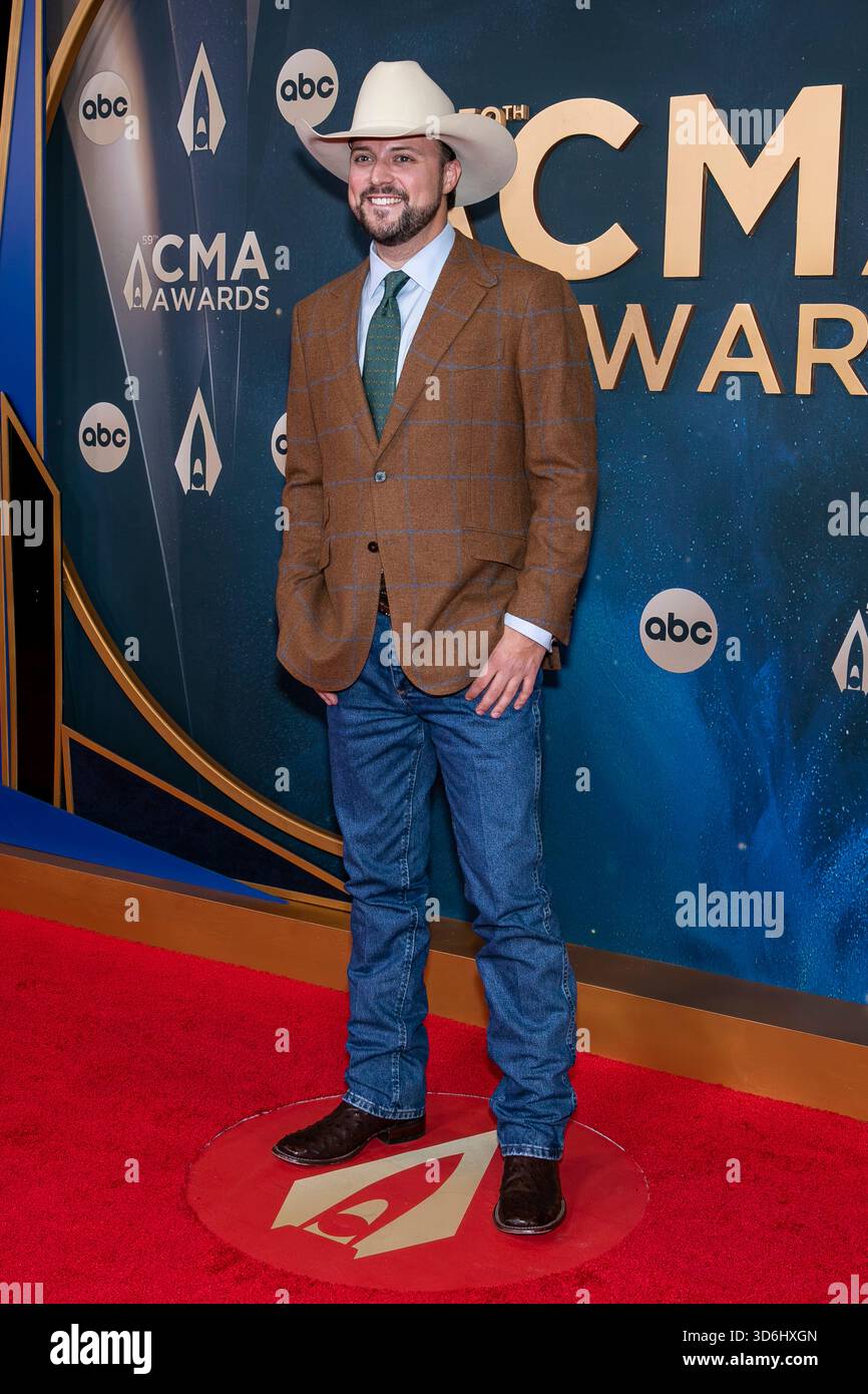 Walker Montgomery walks the red carpet before the “The 59th Annual CMA ...