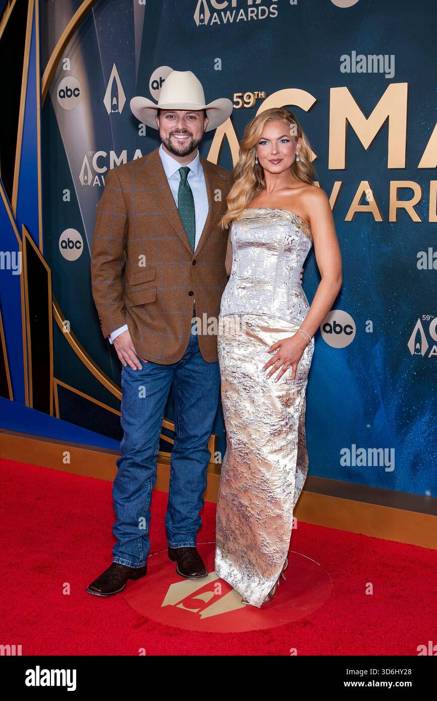 Walker Montgomery and Krista Slaubaugh walks the red carpet before the ...