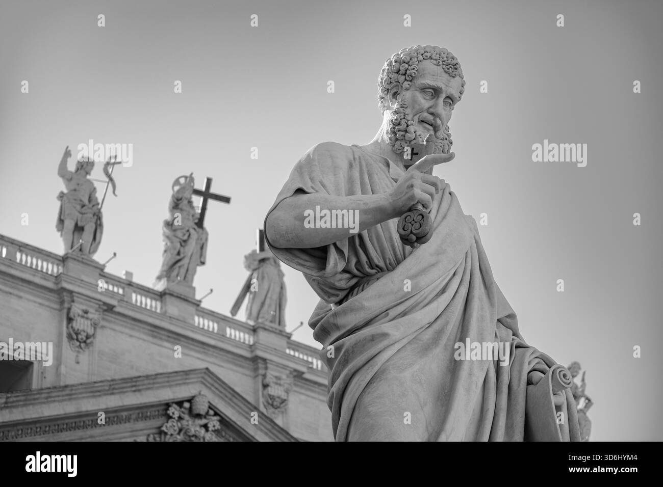 The statue of Saint Peter in front of Saint Peter's Basilica in the ...