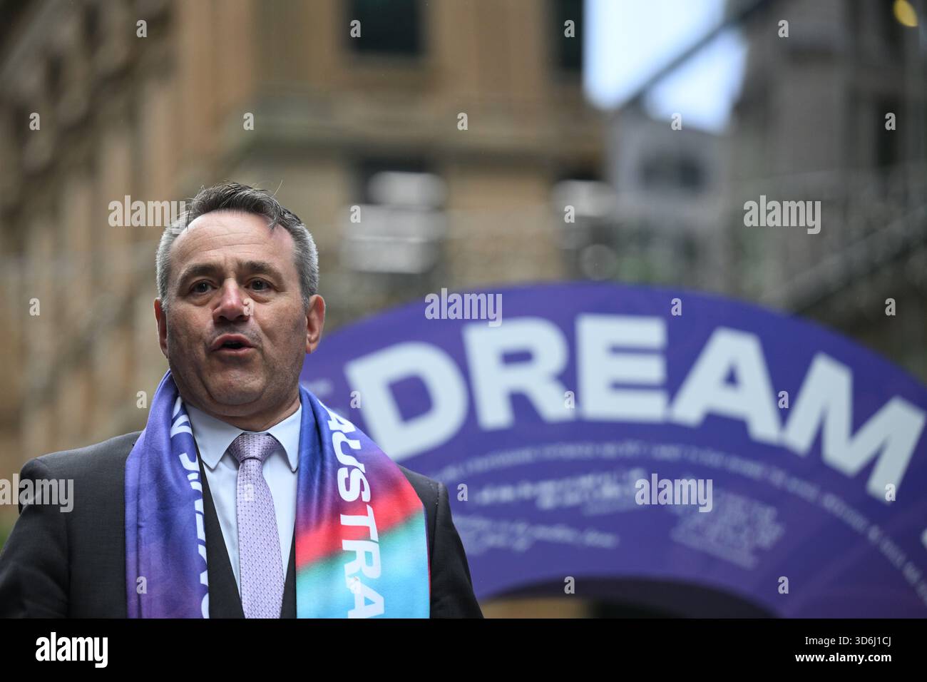 Steve Kamper, NSW Minister for Sport sepaks during the 100 Days to Go for the AFC Women’s Asian ...