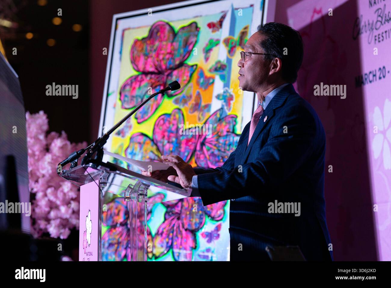 Takehiro Shimada Deputy Chief of Mission Embassy of Japan speaks as The ...