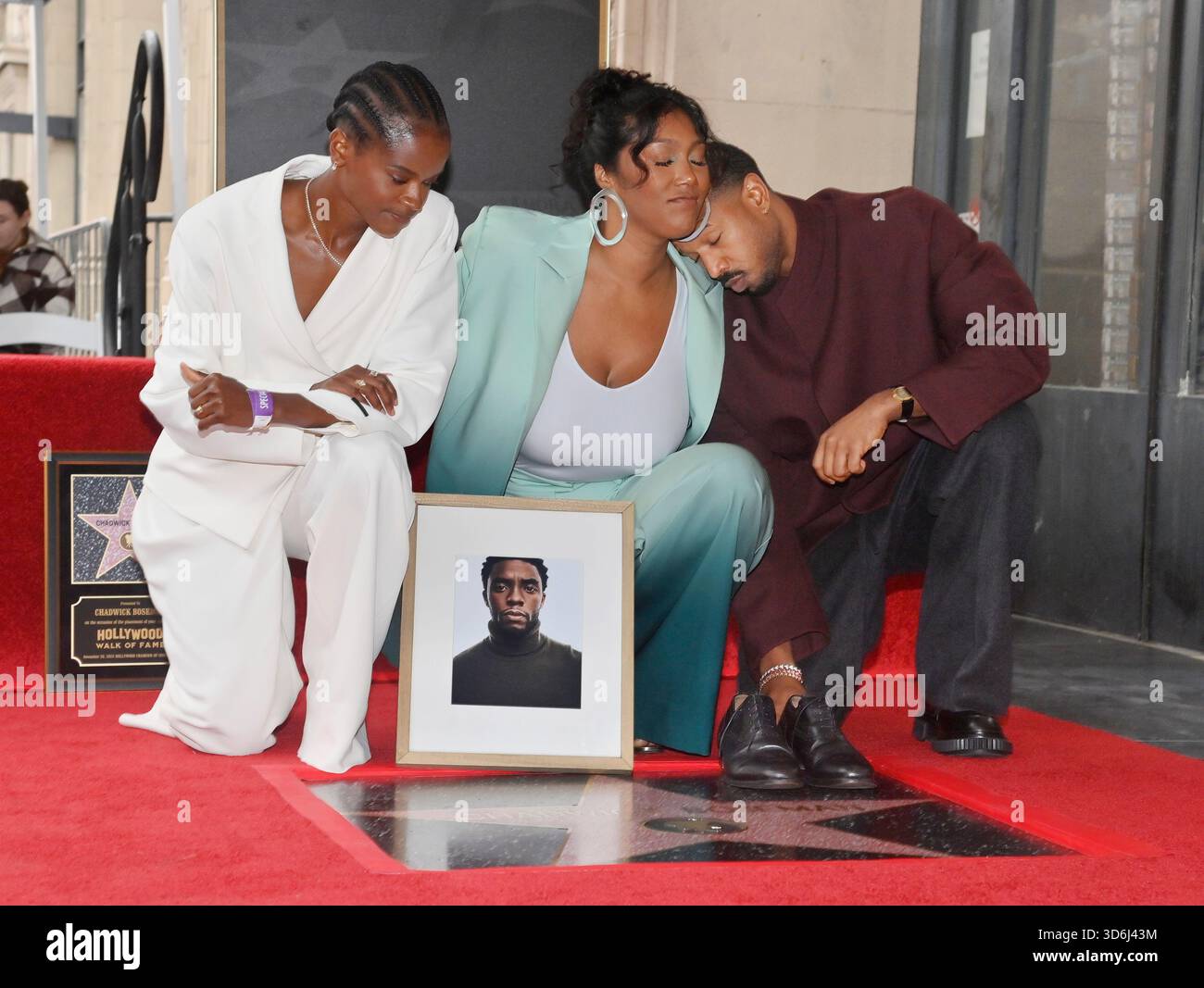 Taylor Simone Ledward (C), widow of late actor Chadwick Boseman is ...