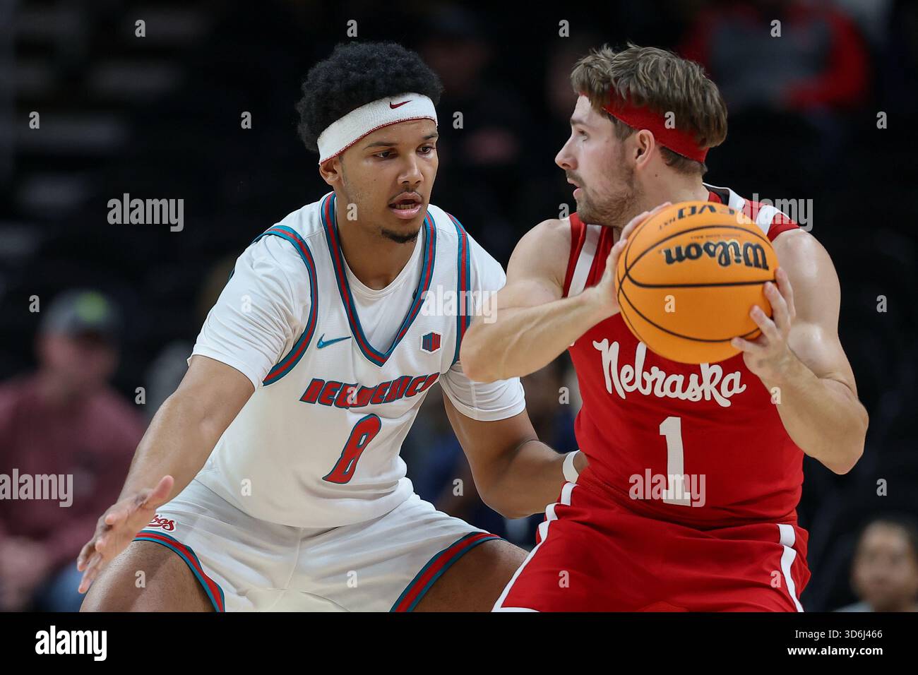 November 20, 2025: New Mexico Lobos guard Chris Howell (8) guards ...