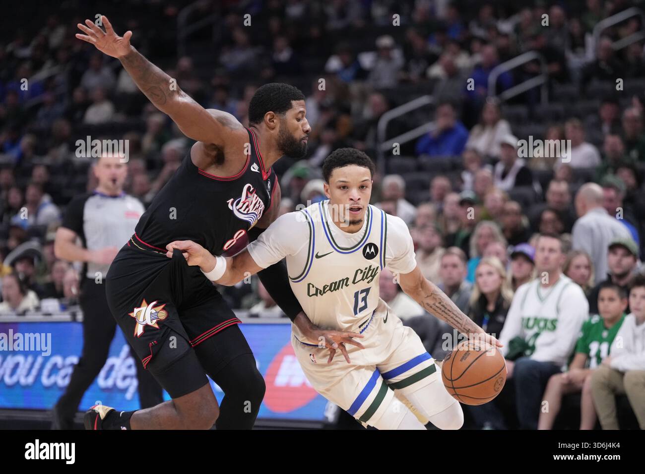 Milwaukee Bucks' Ryan Rollins tries to get past Philadelphia 76ers ...