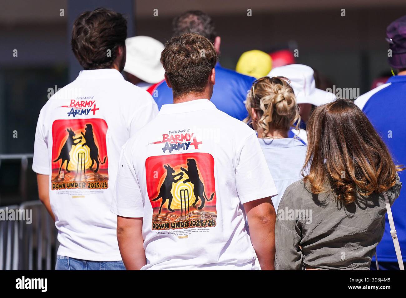 Members of the Barmy Army, the official England supporters club, arrive ...