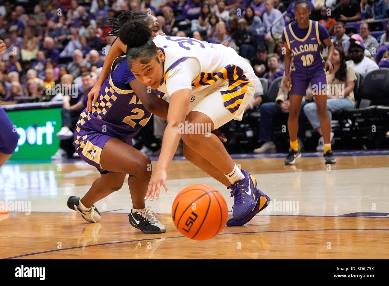 LSU guard Jada Richard (30) chases a loose ball against Alcorn State ...