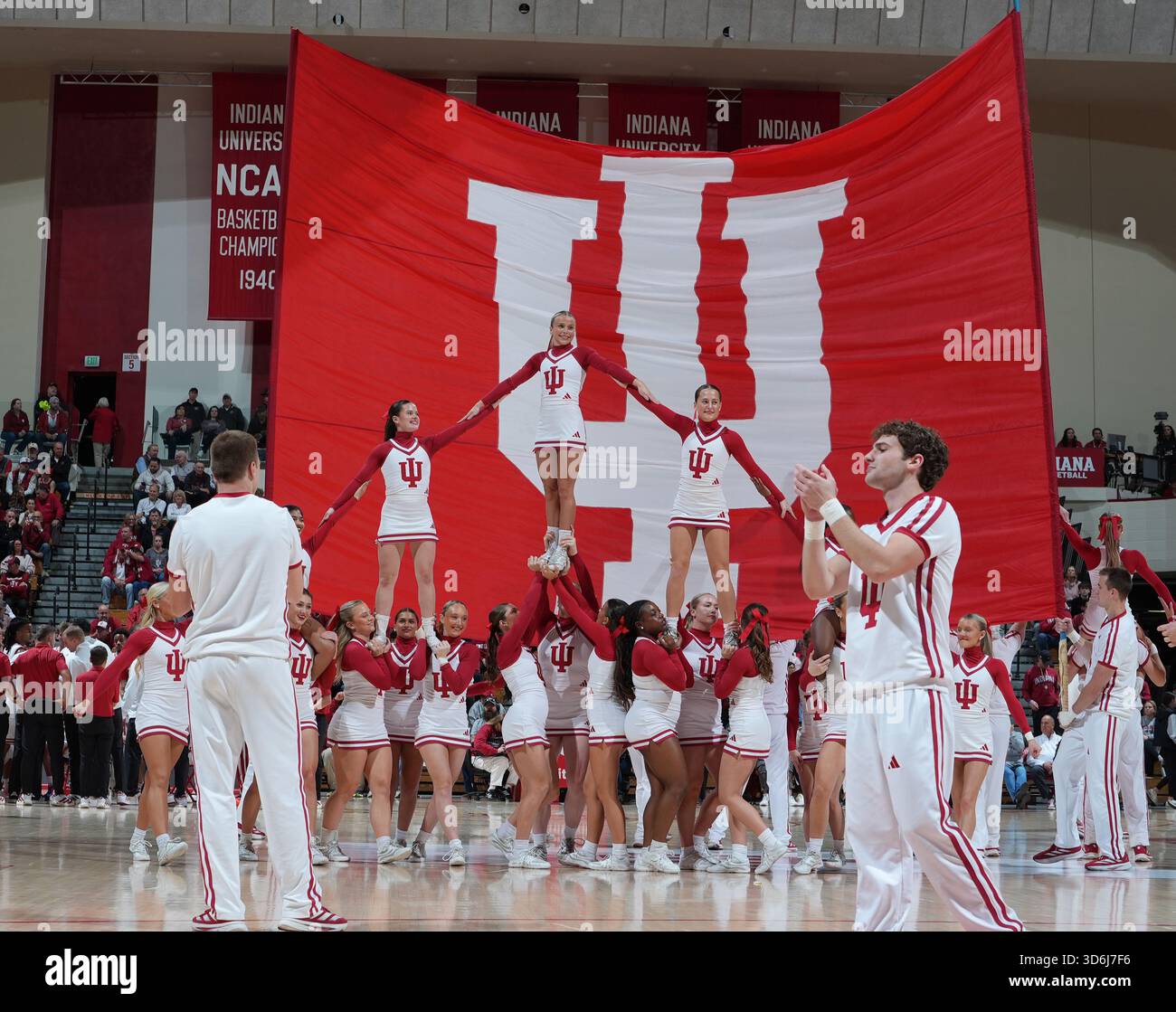 BLOOMINGTON, IN - NOVEMBER 20: Indiana Hoosiers cheerleaders perform a ...