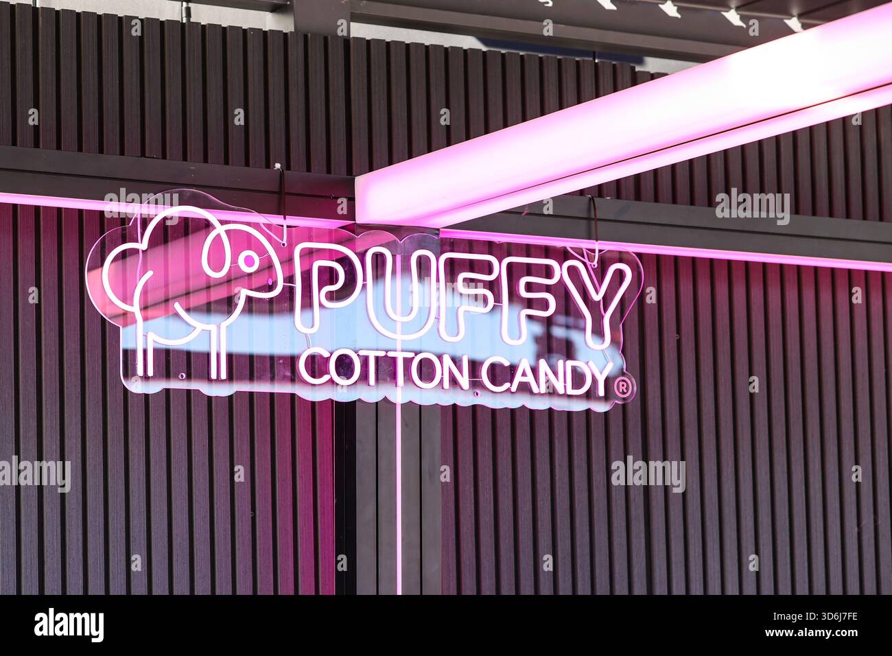November 20, 2025: A Puffy Cotton candy sign on display during the ...