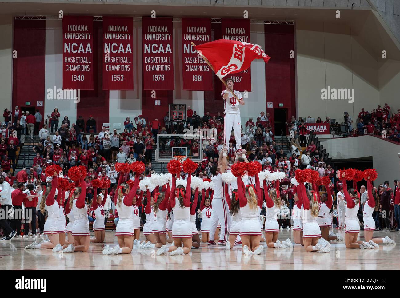 BLOOMINGTON, IN - NOVEMBER 20: Indiana Hoosiers cheerleaders perform a ...