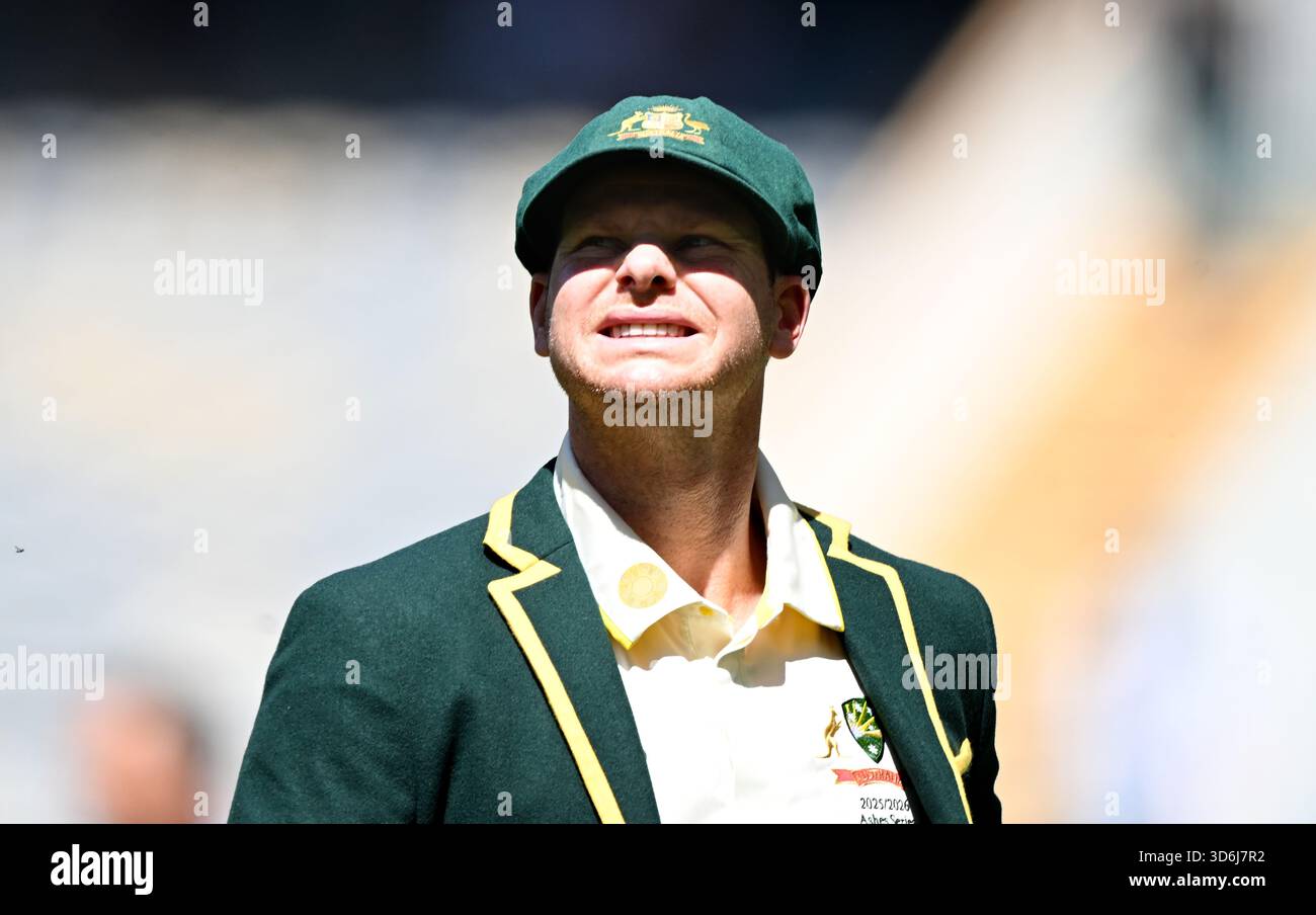 Australian captain Steve Smith reacts after losing the toss during Day ...