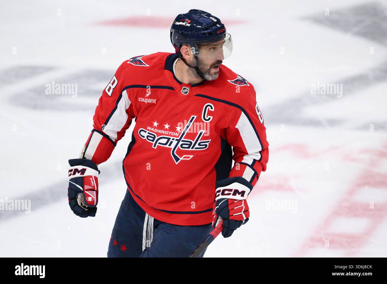Washington Capitals left wing Alex Ovechkin (8) in action during the ...