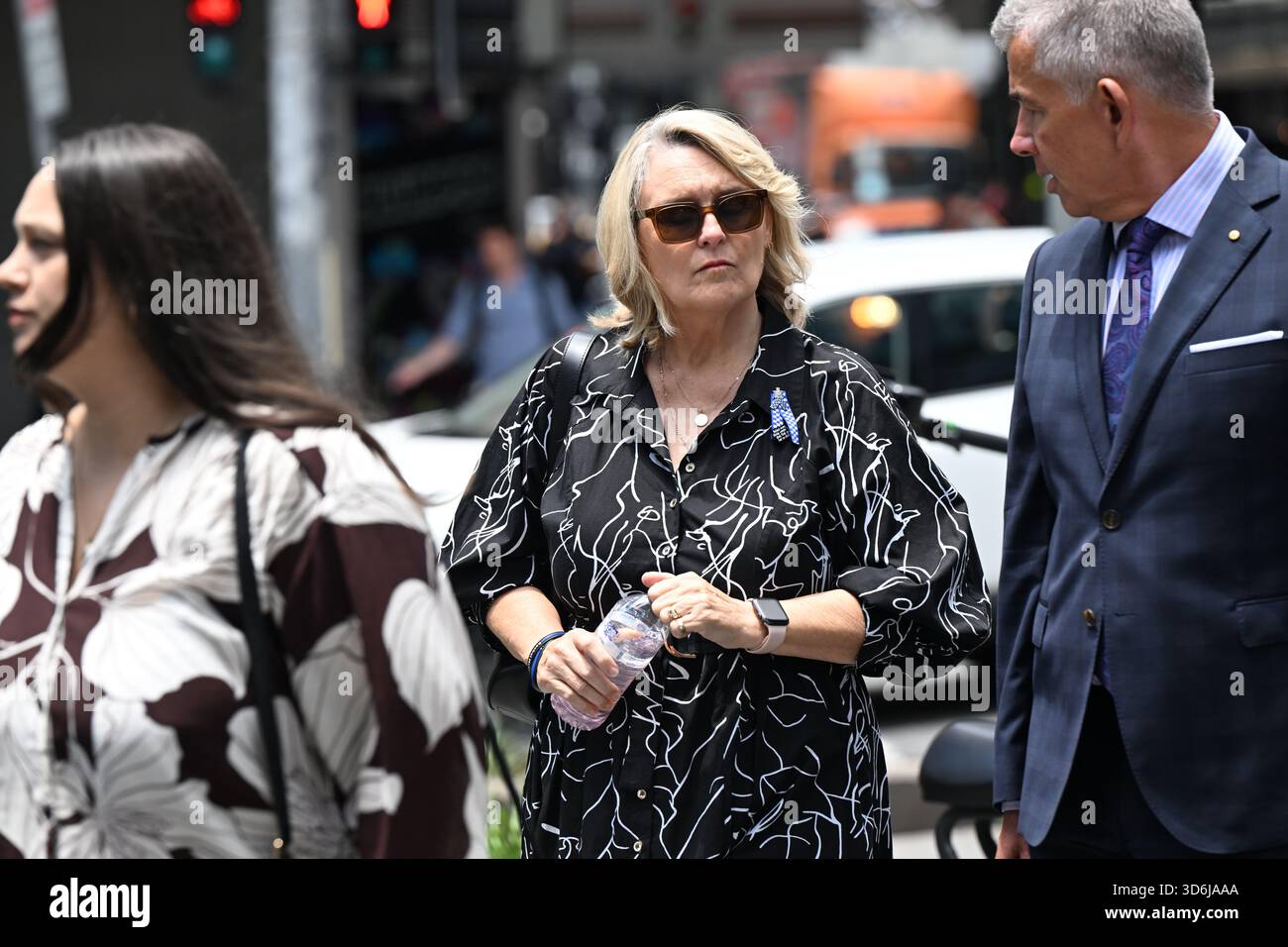 Sue Arnold (centre), mother of Matthew Arnold is seen arriving at the ...