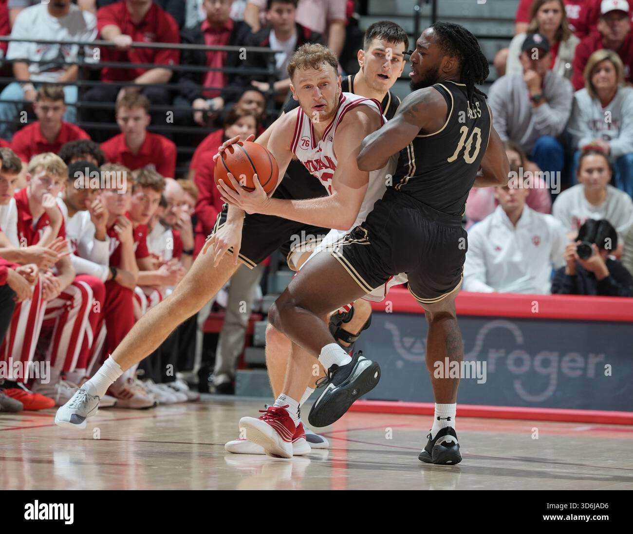 BLOOMINGTON, IN - NOVEMBER 20: Indiana Hoosiers forward Tucker DeVries ...
