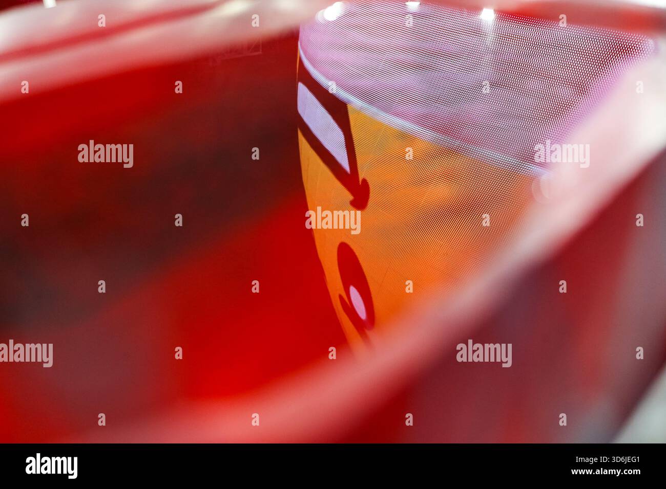 November 20, 2025: A pool of water show the reflection of the Sphere ...