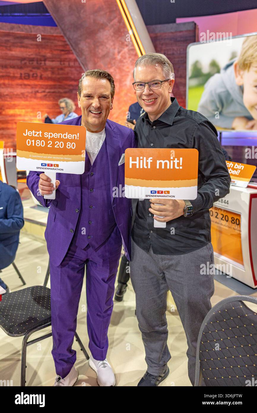 RTL Spendenmarathon in Köln, 20.11.2025. Ralf DÜMMEL und Unternehmer ...