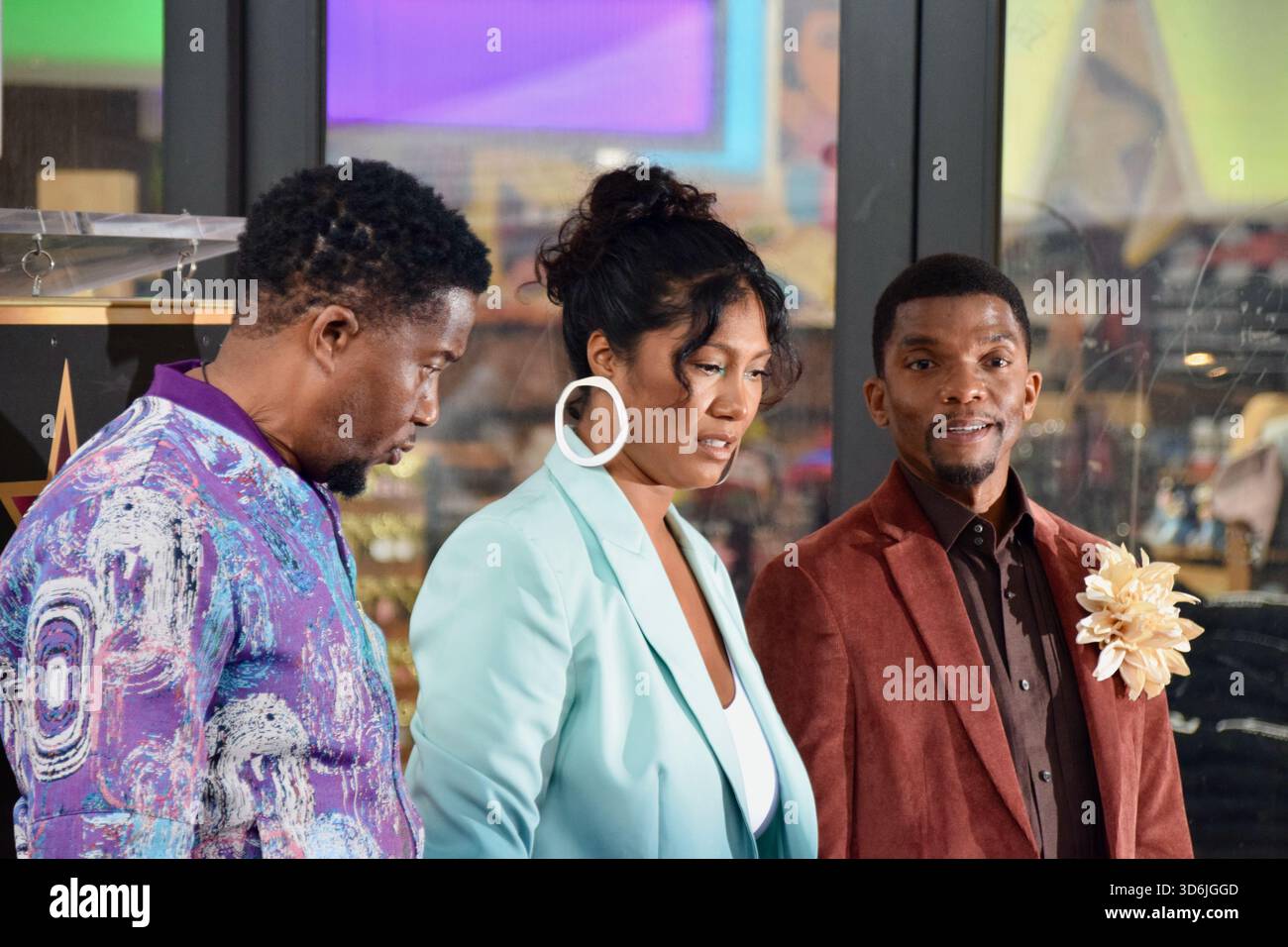 Derrick Boseman, Simone Ledward-Boseman, and Kevin Boseman attend ...