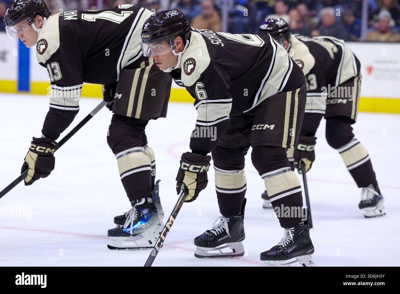 CLEVELAND, OH - NOVEMBER 20: Hershey Bears defenseman Corey Schueneman ...