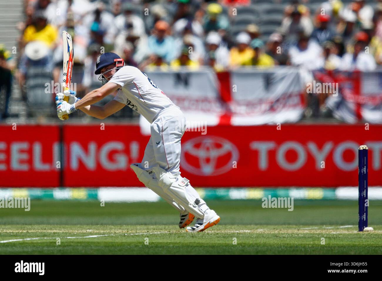 England's Harry Brook bats during the first Ashes cricket test match ...
