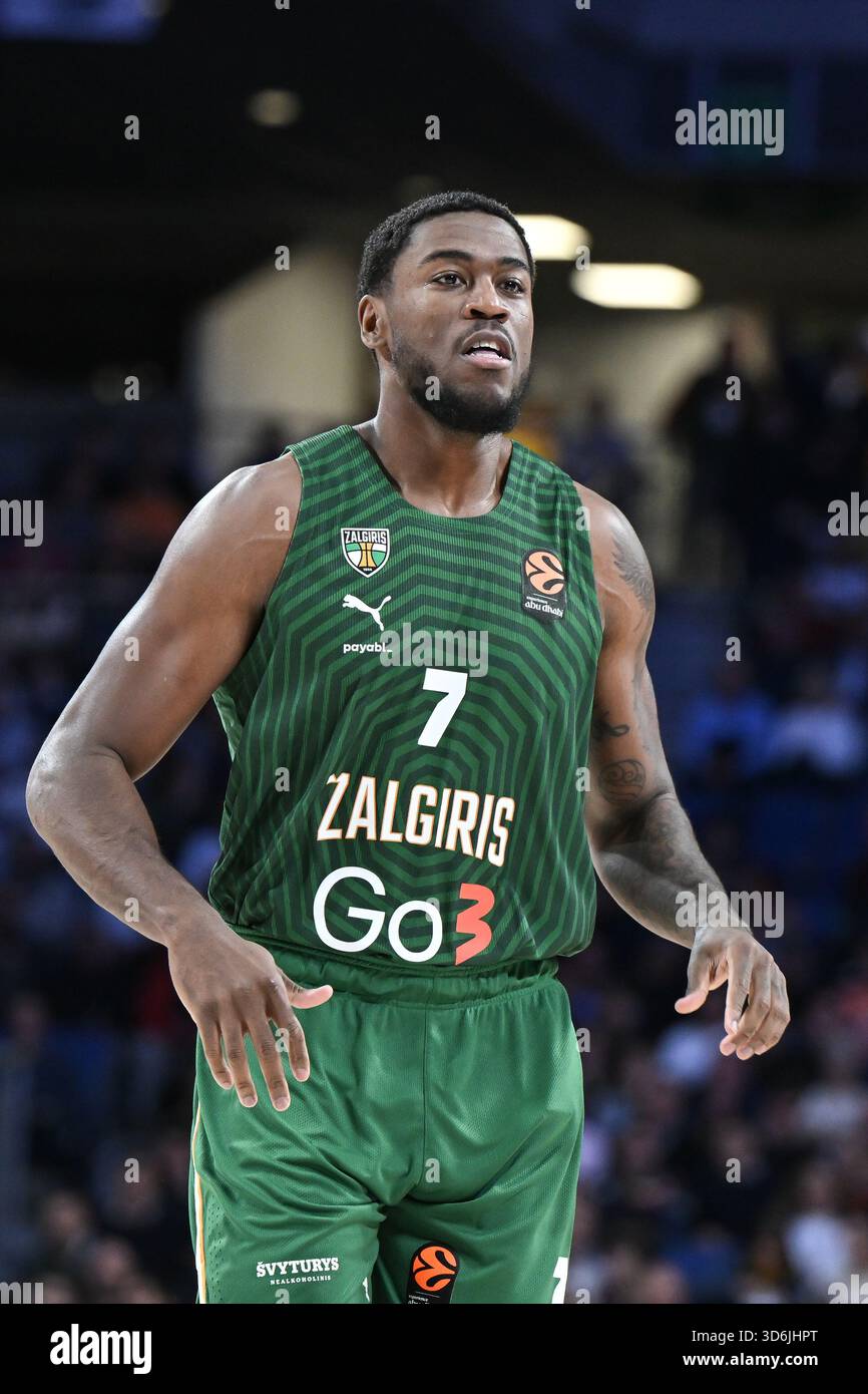 Moisés Wright of Zalgiris Kaunas in action during the EuroLeague match ...